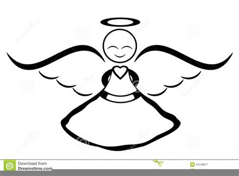 Angel Clipart Black And White