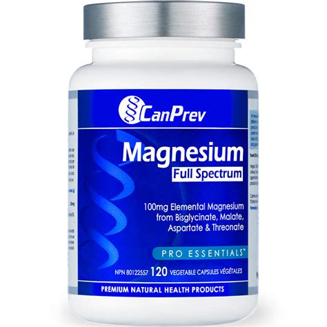 Canprev Magnesium Full Spectrum 120 V Capsules Supplements Canada
