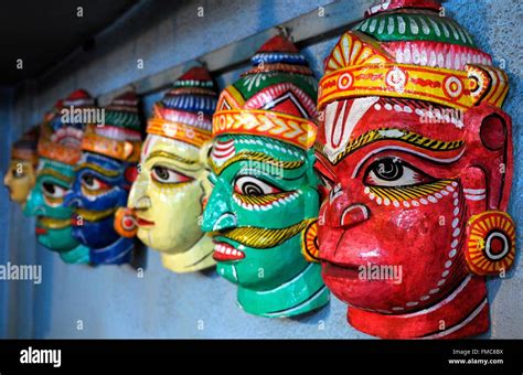 India Odisha Raghurajpur Painters Village Masks Stock Photo Alamy