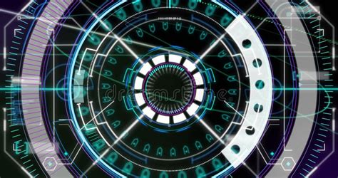 Animation Of Scope Scanning With Digital Data Processing Stock Footage