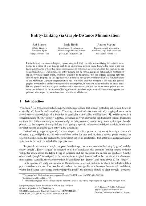 Pdf Entity Linking Via Graph Distance Minimization