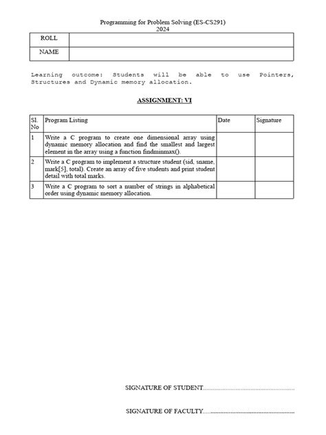 Programming For Problem Solving L6 Pdf