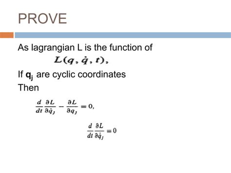 Cyclic Coordinates And Conservative Theorem Present Ation By Haseeb Ppt