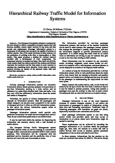 Download Pdf Hierarchical Railway Traffic Model For Information