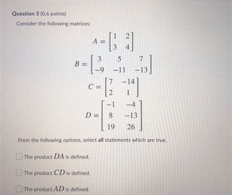 Solved Question 3 06 Points Consider The Following