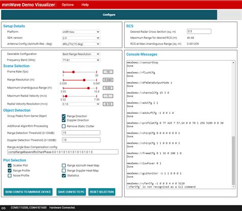 Awr Boost Mmwave Demo Visualizer Cfarcfg Is Not Recognized As A