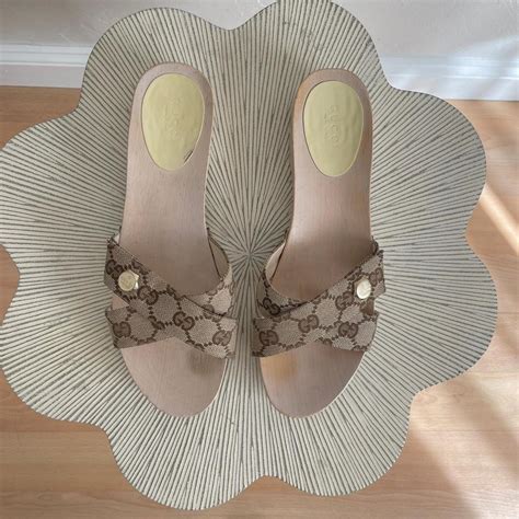 Gucci Wood Clog Sandals Size 37 Country Summer Depop