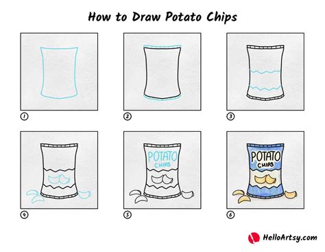 How To Draw Potato Chips Helloartsy