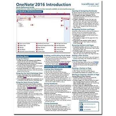 Microsoft OneNote 2016 Introduction Quick Reference Ubuy India