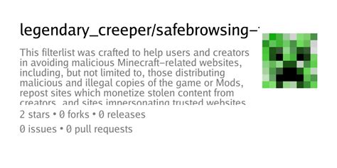 Legendary Creeper Safebrowsing For Minecrafters This Filterlist Was Crafted To Help Users And
