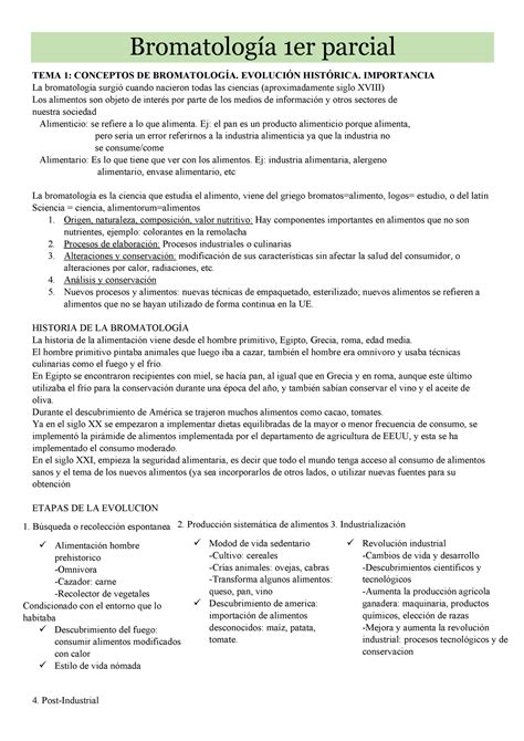 Bromatologia 1ER Parcial Temas 1 5 Bromatología 1er parcial TEMA 1