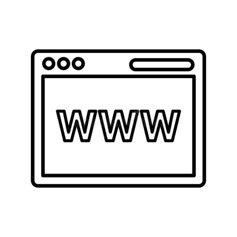 Web Browser Outline Icon Line Art Sketch Stock Vector Illustration