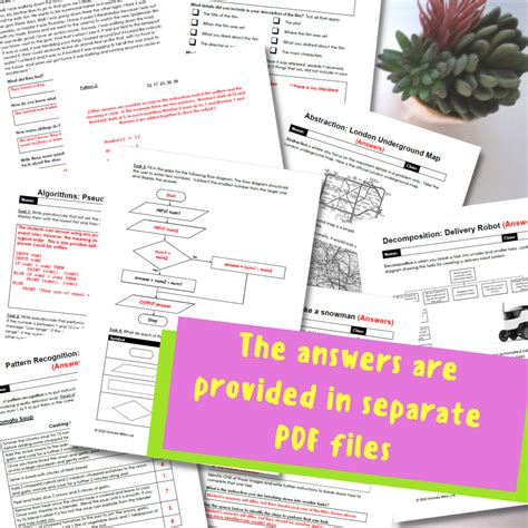 Computational Thinking Worksheets Teaching Resources