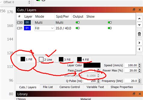 First Sub Layer Grayed Out Fill Or Line Mode LightBurn Software