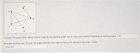 Solved Consider The Graph Given Above Add An Edge So The Chegg