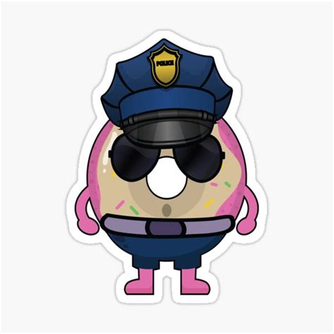 Donut Police Officer With Cop Hat And Sunglasses Sticker By Donutlovers Redbubble