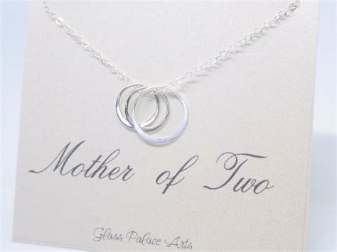 Mother Of Two Necklace Two Daughters T From Mom Sterling Etsy