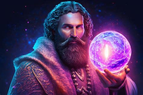 Premium Ai Image Man With A Mystical Glowing Orb To Signify Power
