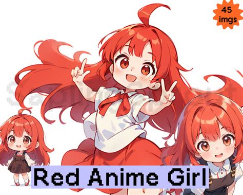 Red Anime Girl Portrait Pack By Straw Lion
