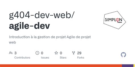 Github G Dev Web Agile Dev Introduction La Gestion De Projet Agile De Projet Web