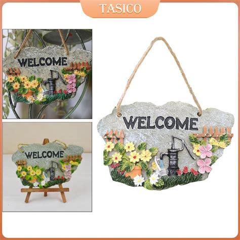 ป้ายต้อนรับ Tasico ที่แขวนประตูด้านหน้าของตกแต่งบ้านสวนโล่ประกาศเกียรติคุณพวงมาลัย Th