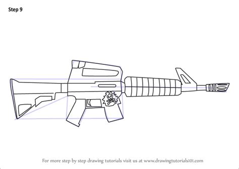 How To Draw Assault Rifle From Fortnite Fortnite Step By Step