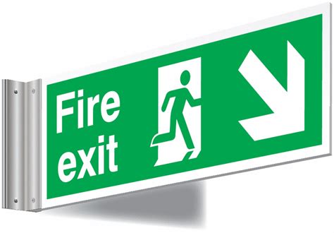 ISO Rated Fire Exit Down Signs Fast Free Delivery Seton