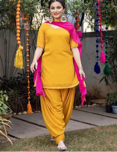 Yellow Punjabi Patiala Suit Haldi Outfit For Bride Etsy