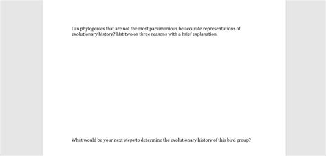 Solved Name Phylogeny Construction Activity Character