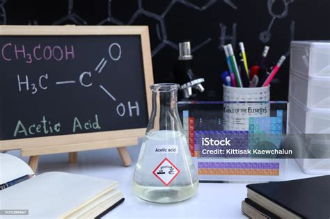 Essigsäure Und Symbol Strukturformel Chemisch Stockfoto Und Mehr Bilder