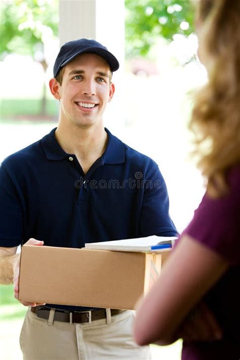 Delivery Woman Signs For Flowers Stock Image Image Of Front Bouquet