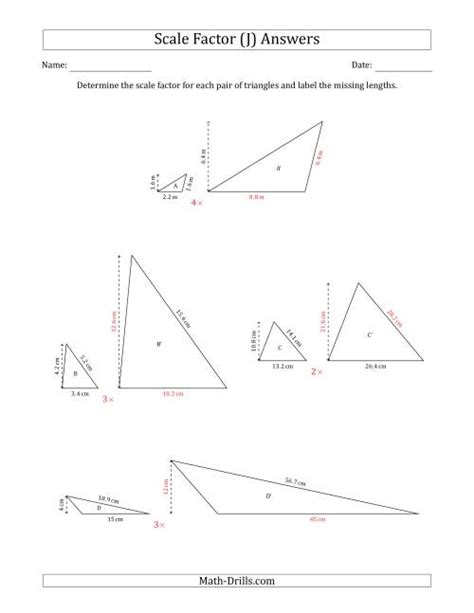 Scale Factor Similar Triangles Worksheet Answer Key Prntbl