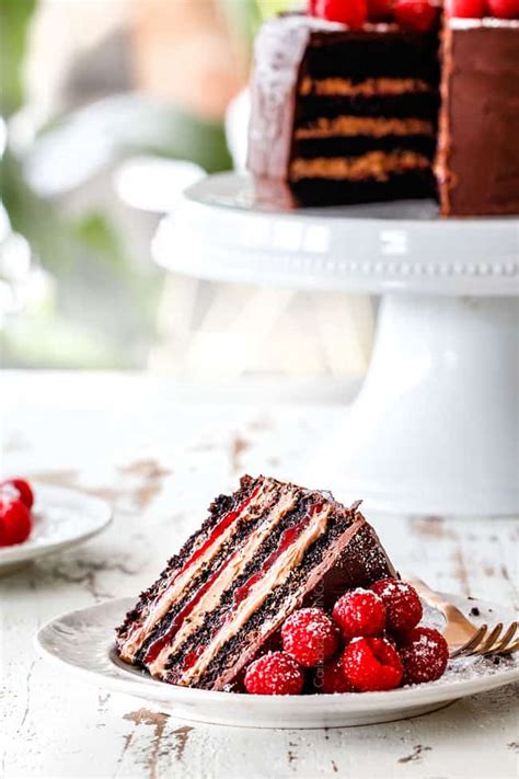 Chocolate Raspberry Cake With Raspberry Jam Chocolate Mascarpone