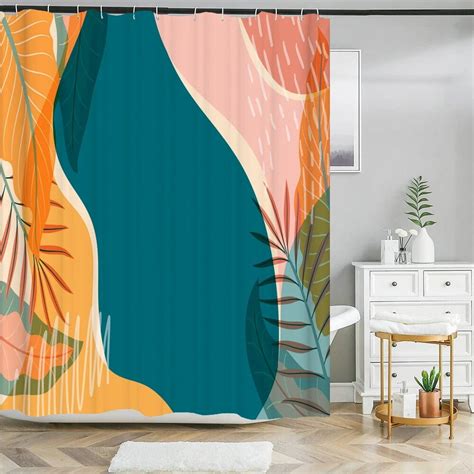 Abstract Art Shower Curtain Cartoon Green Plant Leaves 3d Print Funny