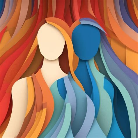 Premium Ai Image Portrait Of Two Girls Paper Style Generative Ai