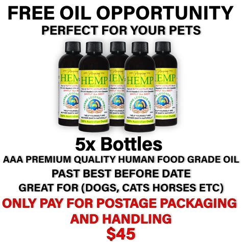 5 X Free Aaa Grade Hemp Seed Oil Past Best Before Date