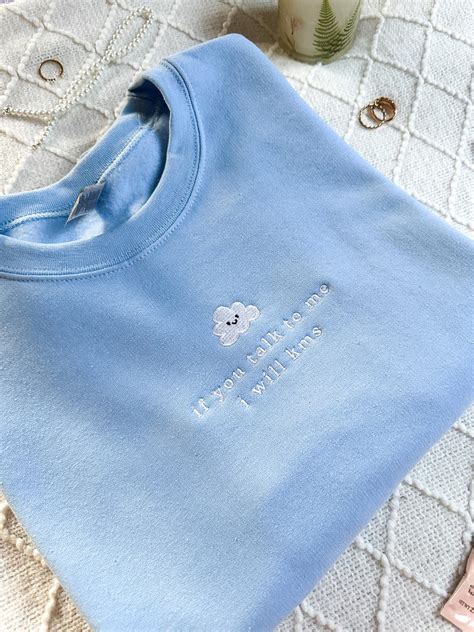 Kms Cloud Embroidered Sweatshirt Funny Shirt Funny Gift Meme Shirt Gift