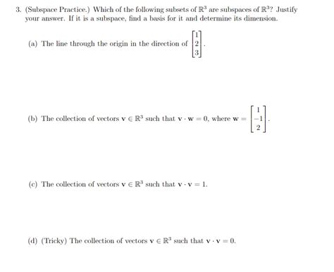 Solved Subspace Practice Which Of The Following Chegg