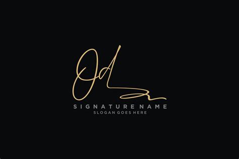 Initial OD Letter Signature Logo Template Elegant Design Logo Sign