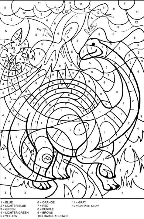Dino Color By Number