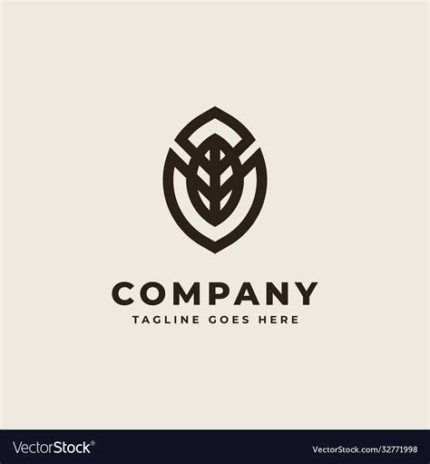 Leaf Monogramleaf Monogram Logo Design Concept Vector Image