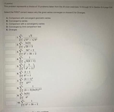 Solved 3 Points This Problem Represents A Choice Of 10