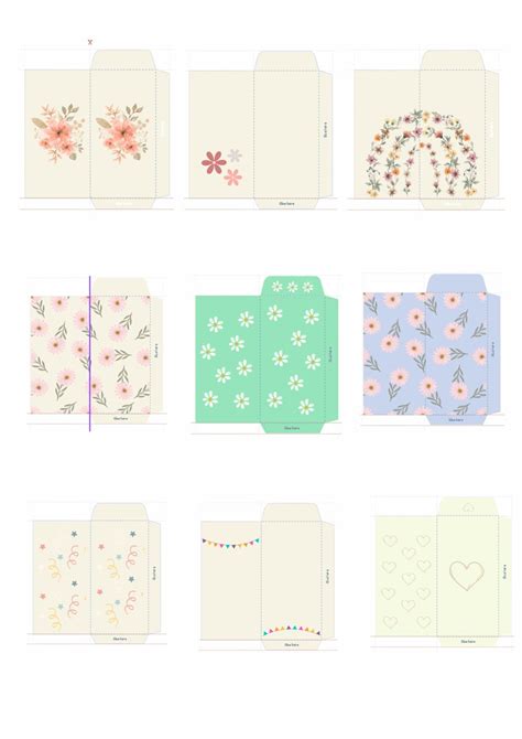 Printable Envelope Patterns Standing Design Easy Diy Craft Kit Decorative Origami