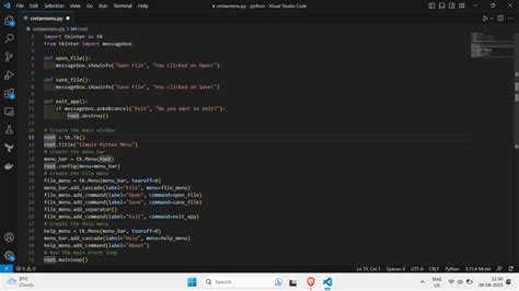 Kushagra Agarwal On Linkedin Task 16 Using Tkinter Create A Python Menu