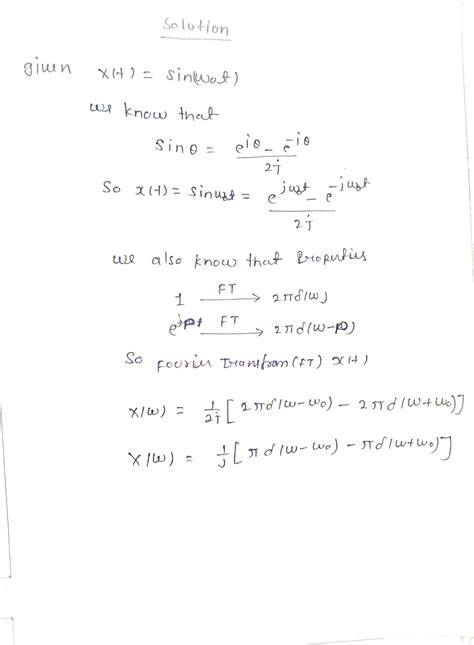 Solved 3 Find The Fourier Transform Of Sinwat Course Hero