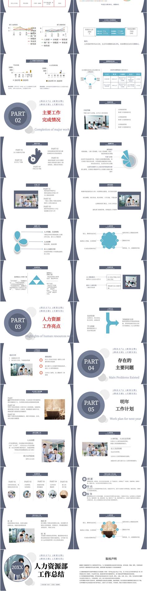 商务风人力资源部工作总结通用PPT模板图片 正版模板下载402424749 摄图网