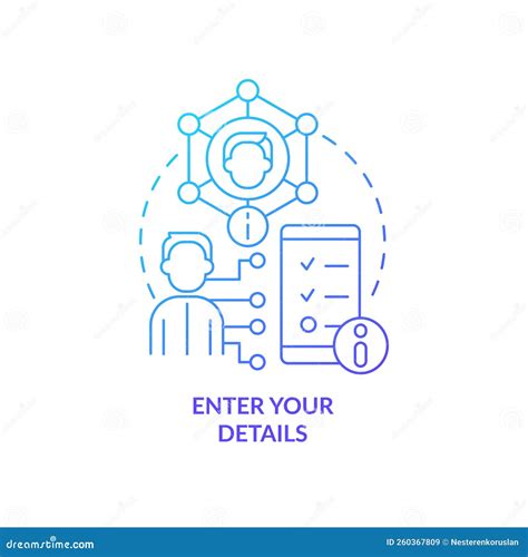 Enter Personal Information Blue Gradient Concept Icon Stock Vector