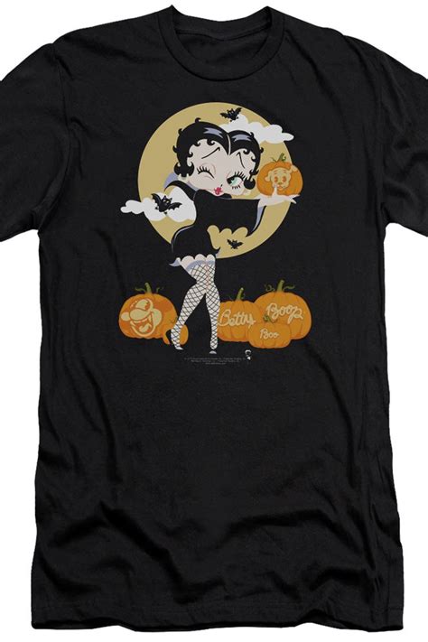 Betty Boop Vamp Pumkins Mens Premium Slim Fit T Shirt Shopperboard