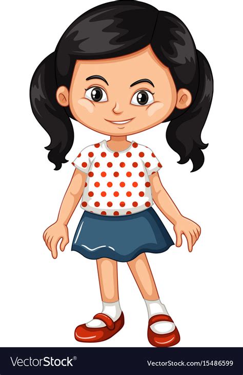 Asian Girl With Happy Face Royalty Free Vector Image