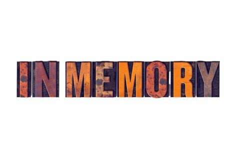 In Memory Concept Isolated Letterpress Type Isolated Wood Memorial